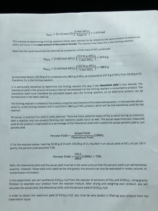 EXPERIMENT 4 SYNTHESIS OF STRONTIUM IODATE | Chegg.com
