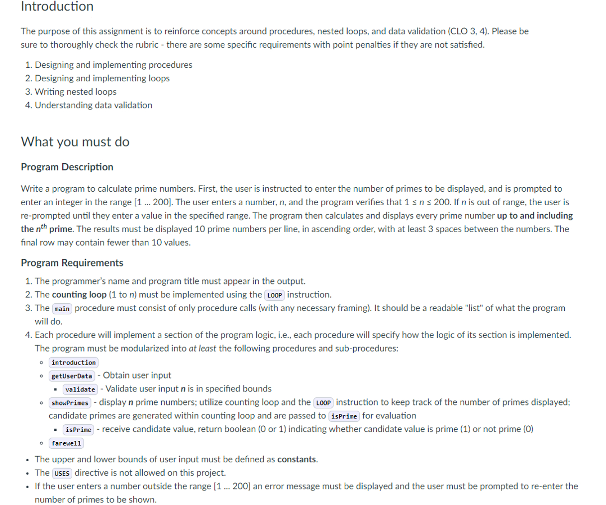 Solved Write Code In Masm X86 assemblyintroductionthe