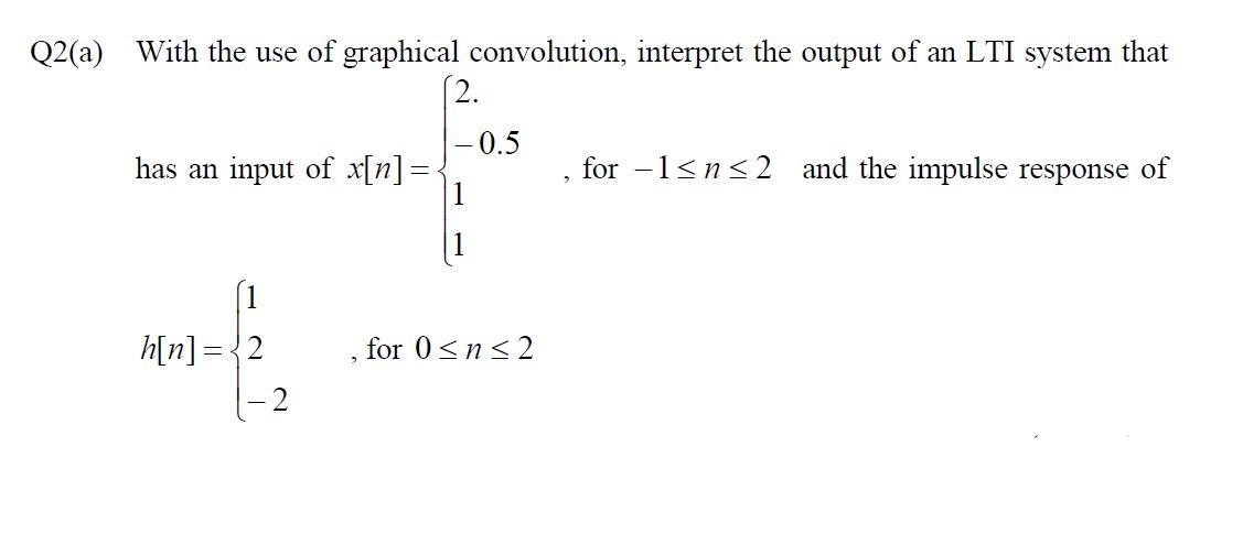 Solved Q2(a) With the use of graphical convolution, | Chegg.com