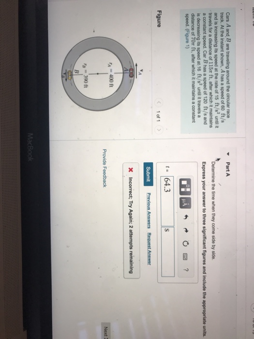 Solved Cars A and B are traveling around the circular race | Chegg.com