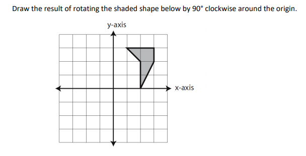 Solved Draw the result of rotating the shaded shape below by | Chegg.com