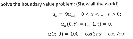 Solved Solve the boundary value problem: (Show all the | Chegg.com