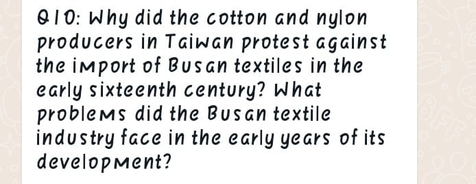 Solved @ 10: Why did the cotton and nylon producers in | Chegg.com