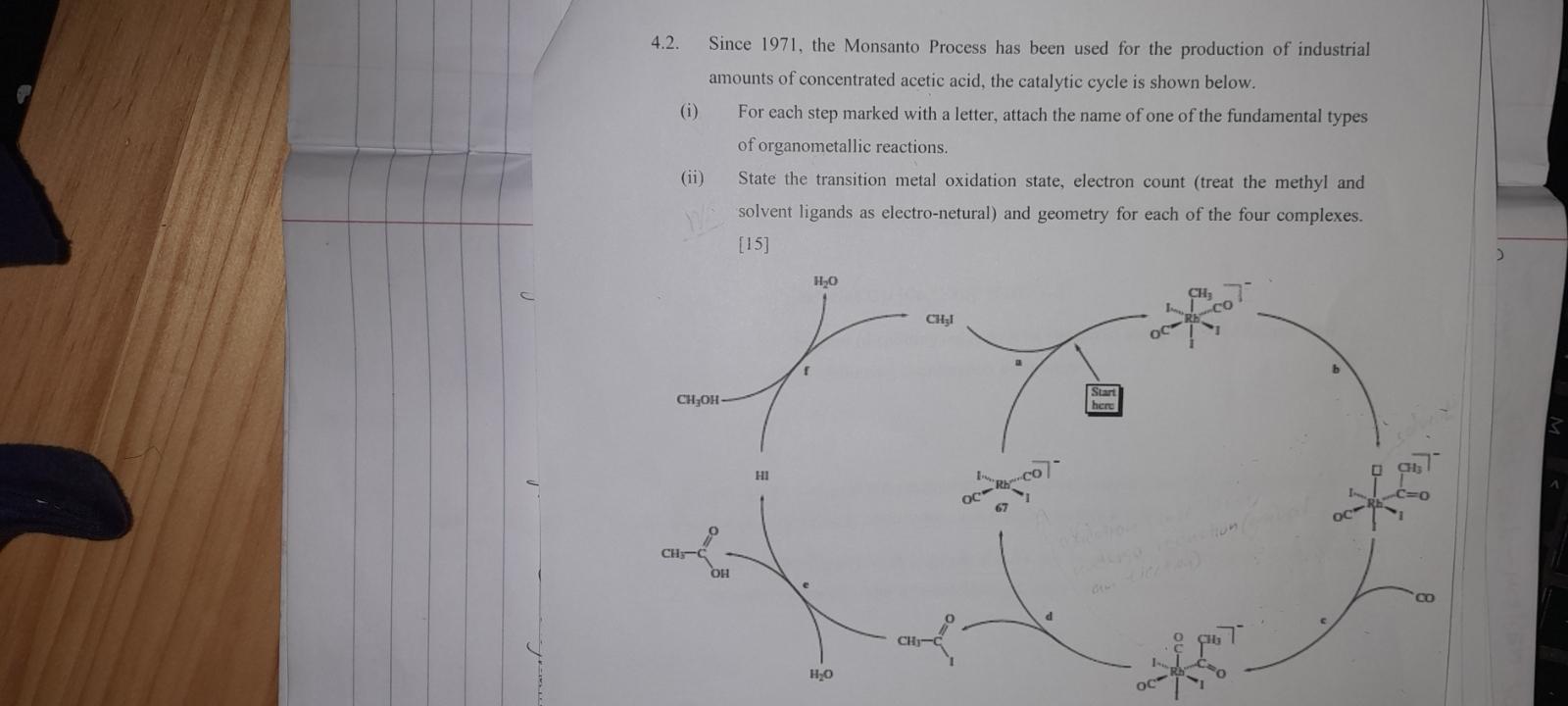Solved 4.2. Since 1971, the Monsanto Process has been used | Chegg.com