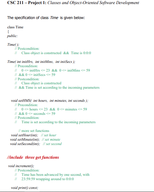 Solved CSC 211 - Project 1: Classes and Object-Oriented | Chegg.com
