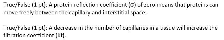 Solved True/False (1 pt): A protein reflection coefficient | Chegg.com