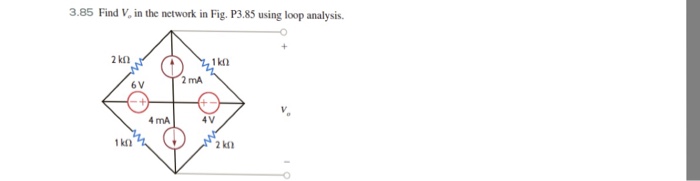 Solved 3.85 Find V, in the network in Fig. P3.85 using loop | Chegg.com