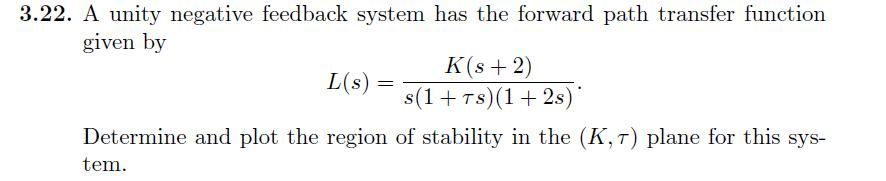 Solved 322 A Unity Negative Feedback System Has The 