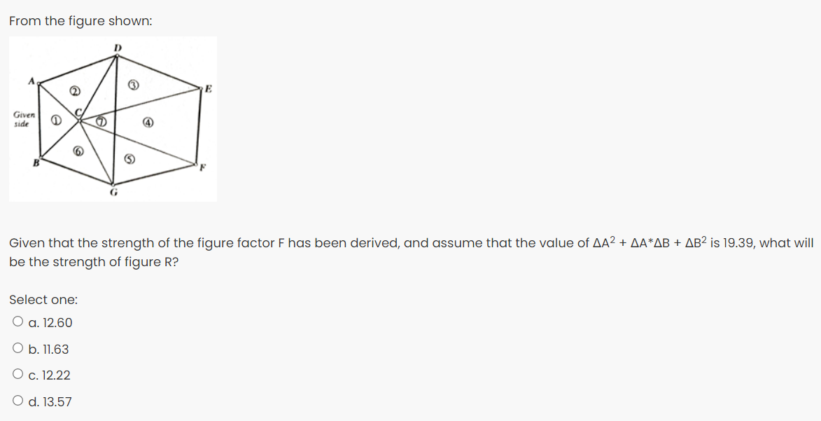 Solved From the figure shown: A E Given side 0 el Given that | Chegg.com