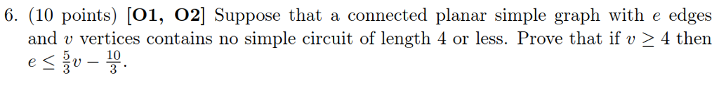 Solved Suppose that a connected planar simple graph with e | Chegg.com