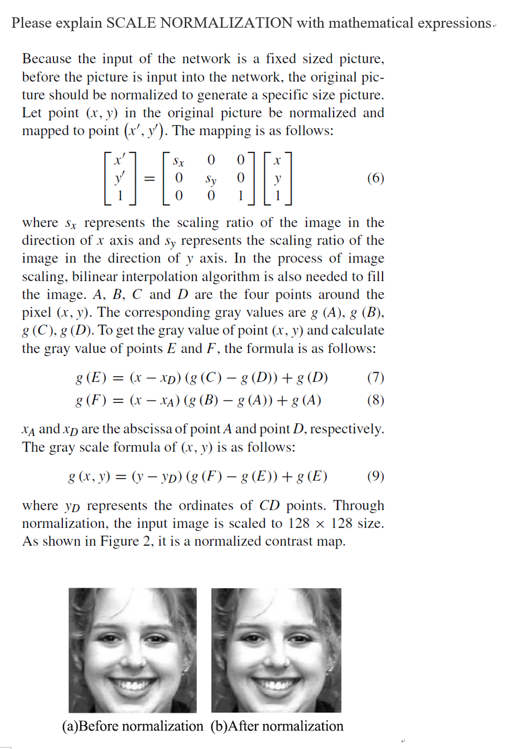 Solved Please explain SCALE NORMALIZATION with mathematical | Chegg.com