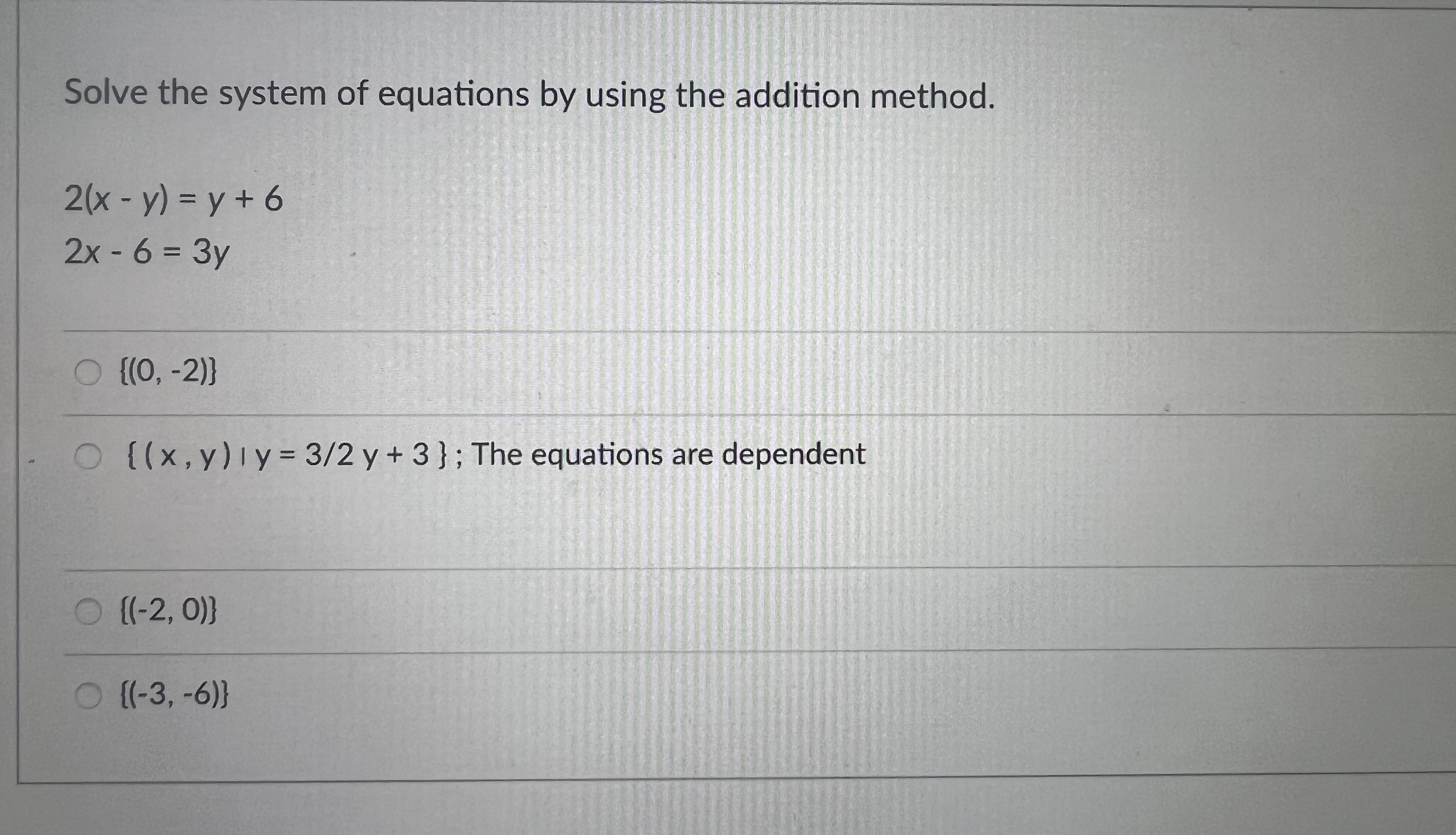 Solved Solve the system of equations by using the addition | Chegg.com