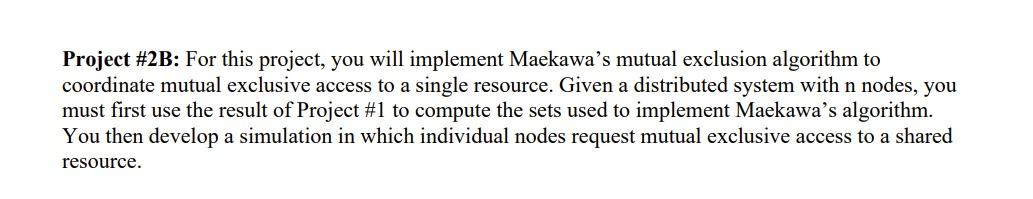 Solved Project \#2B: For this project, you will implement | Chegg.com