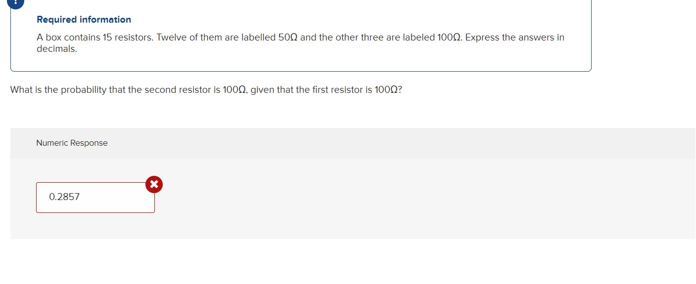 Solved A box contains 15 resistors. Twelve of them are | Chegg.com