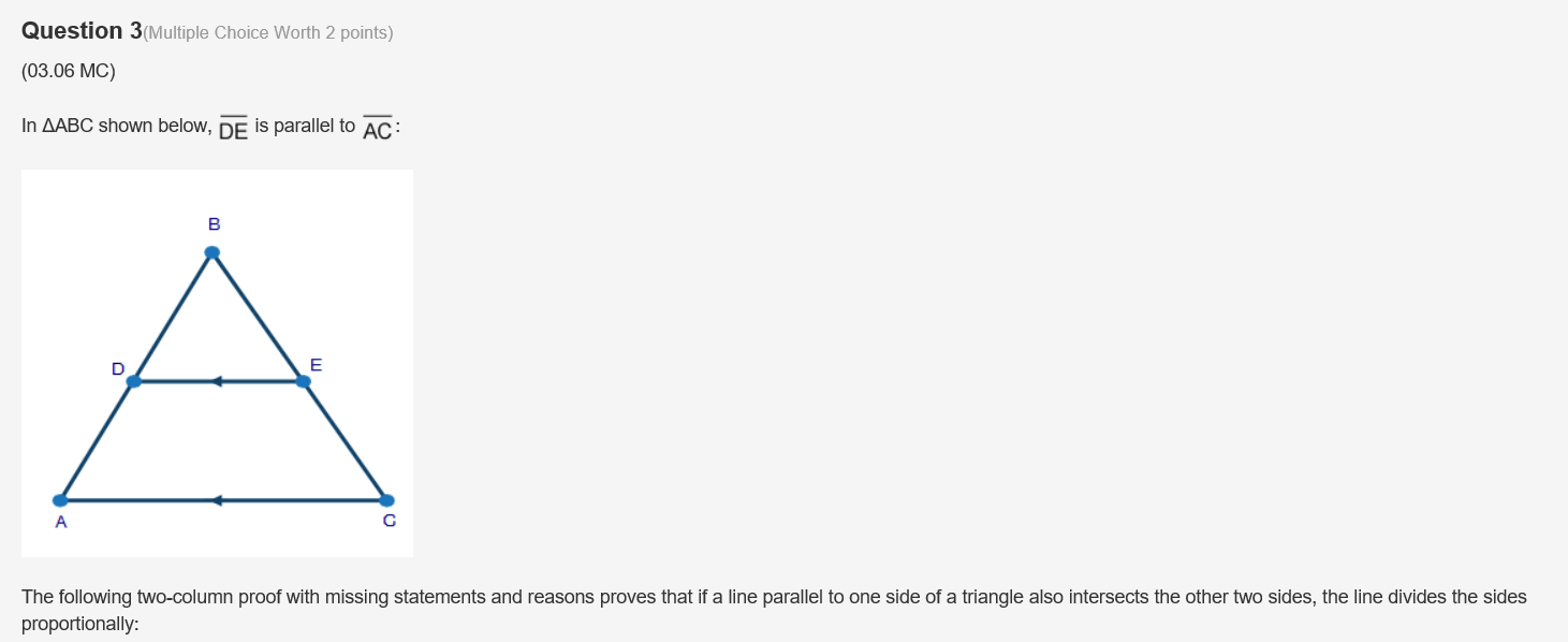 Solved Question 3 (Multiple Choice Worth 2 points) (03.06 | Chegg.com