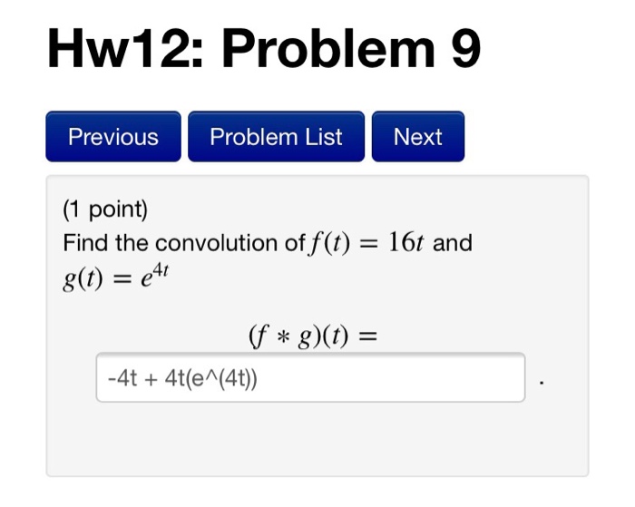 Solved Hw12: Problem 9 Previous Problem List Next (1 point) | Chegg.com