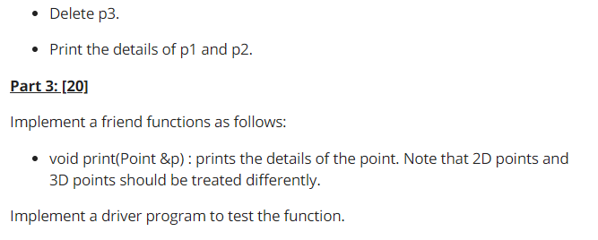 Solved Question1: MyPoint Class Part 1: [60] Follow the | Chegg.com