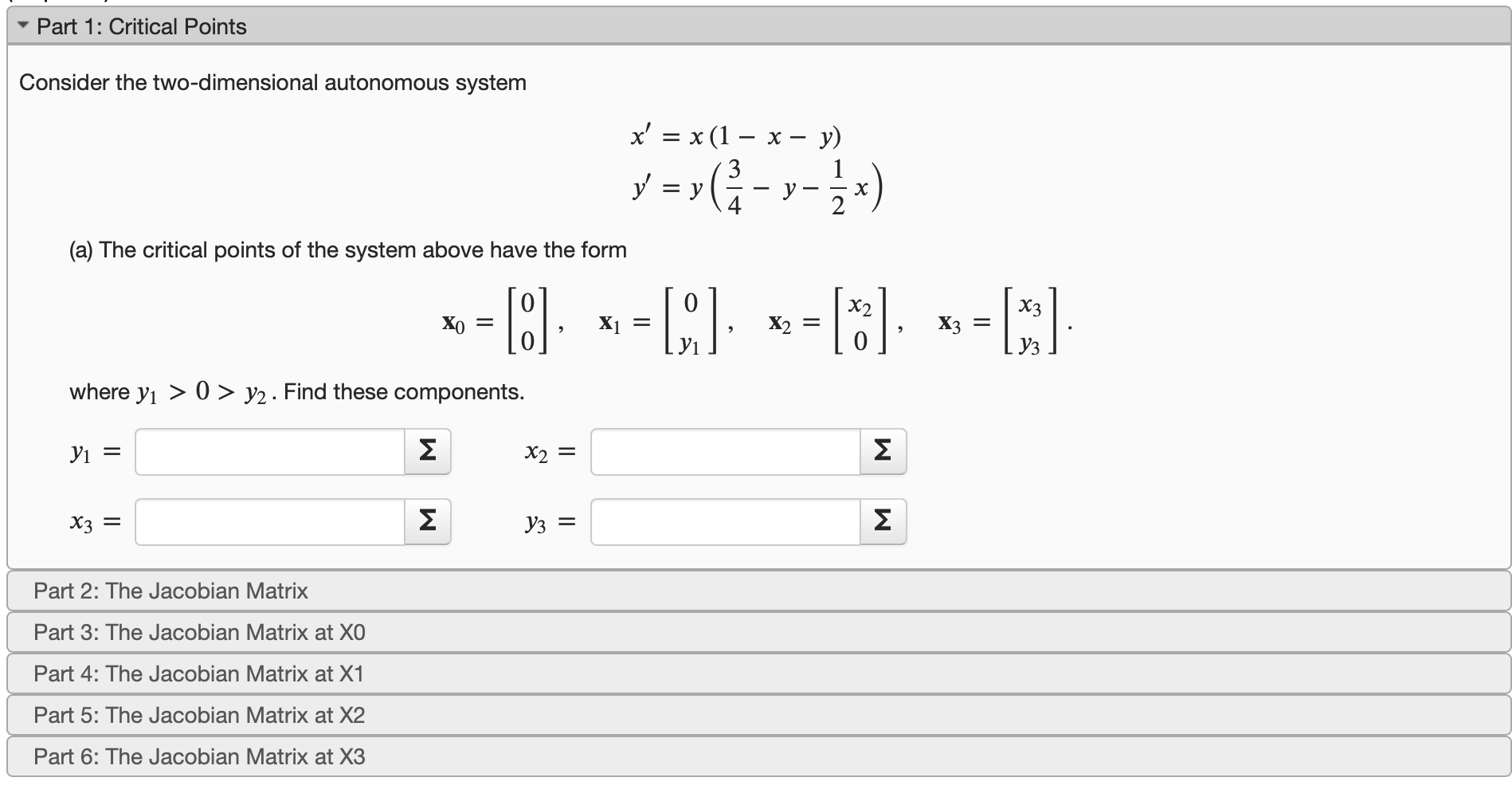 Solved Consider the two-dimensional autonomous system | Chegg.com