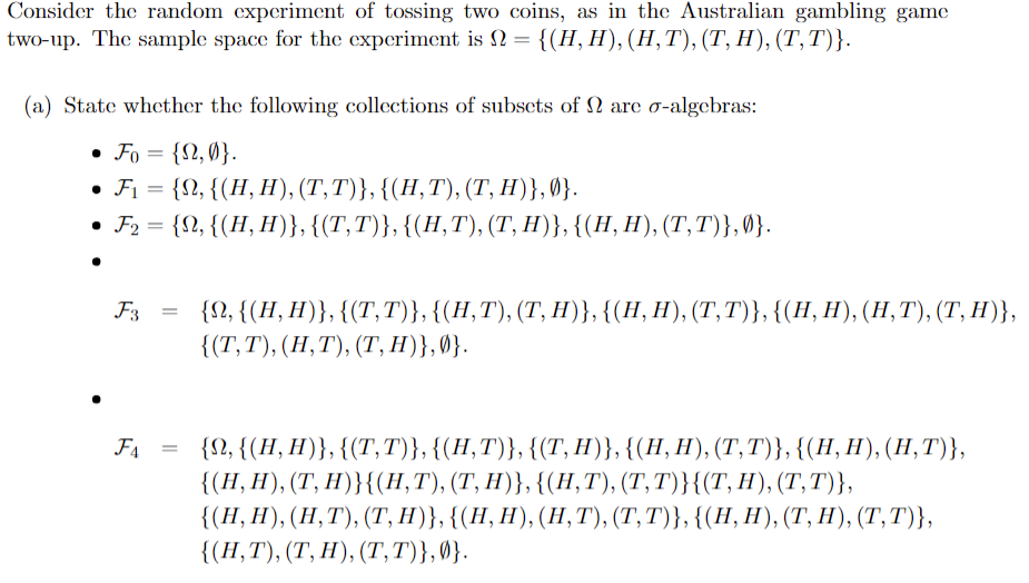 Solved Consider the random experiment of tossing two coins, | Chegg.com