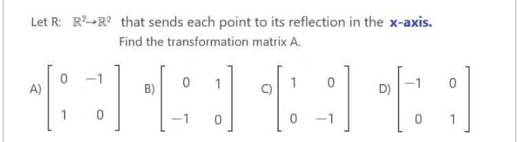 Solved Let R:R2→R2 that sends each point to its reflection | Chegg.com