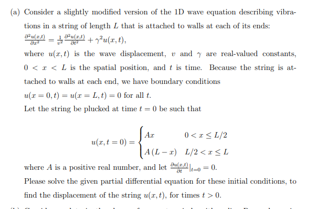 Solved a) Consider a slightly modified version of the 1D | Chegg.com