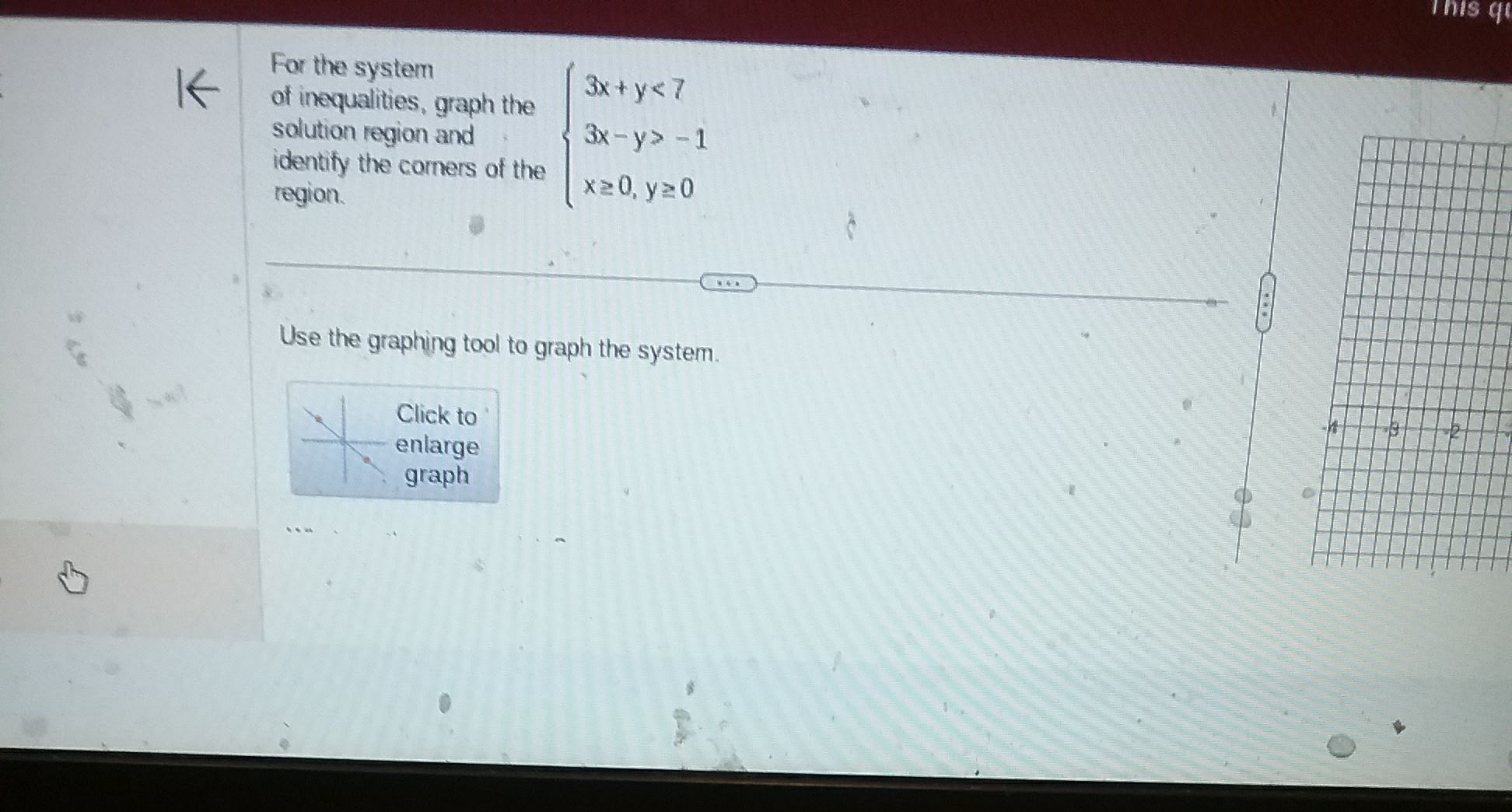 Solved For the systemof inequalitiem, graph the solution | Chegg.com