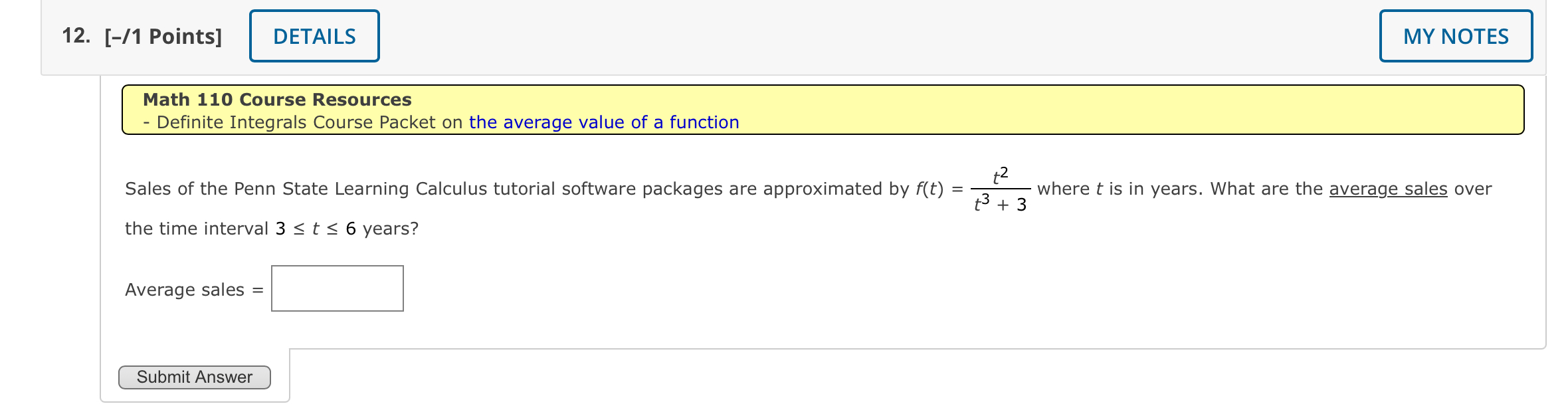 Solved Sales of the Penn State Learning Calculus tutorial | Chegg.com