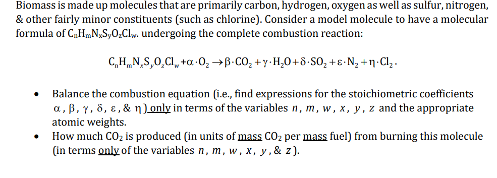 Solved Biomass is made up molecules that are primarily | Chegg.com