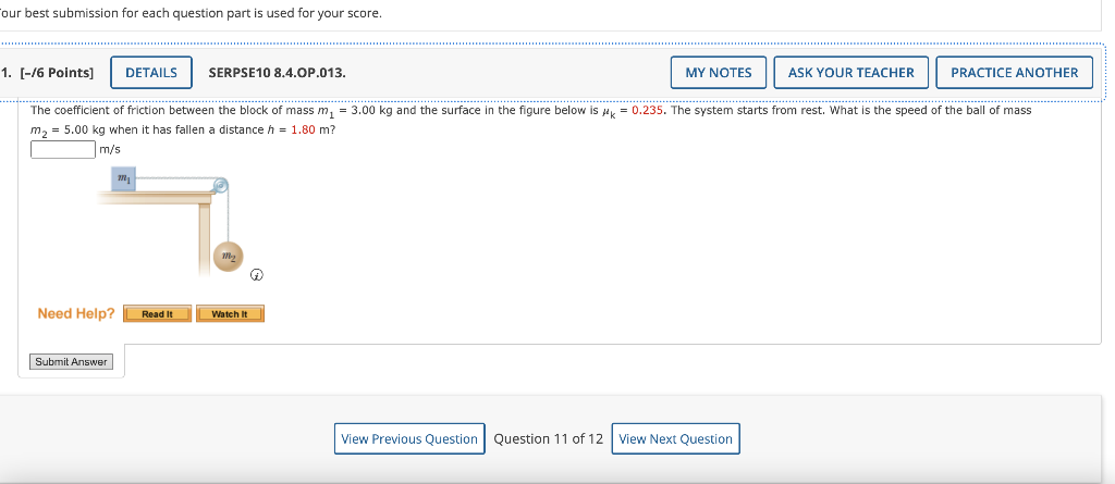 Solved The Coefficient Of Friction Between The Block Of Mass