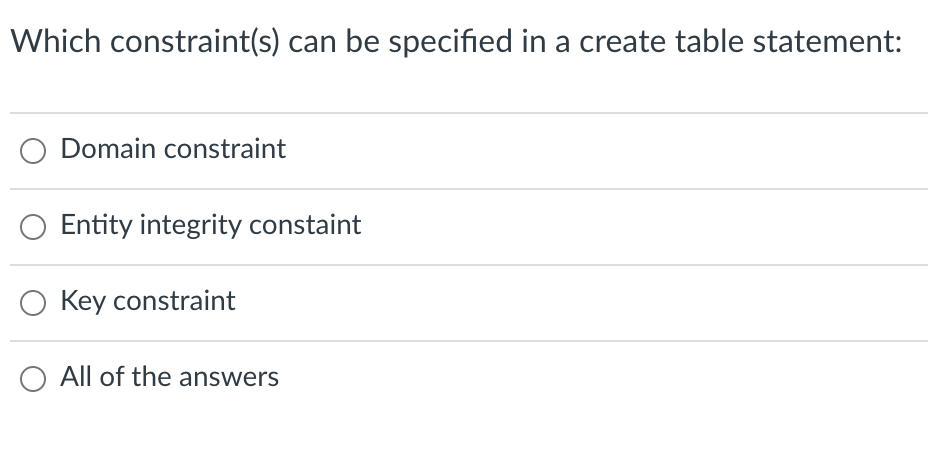 Solved By default, a SQL query returns a bag of tuples. O | Chegg.com