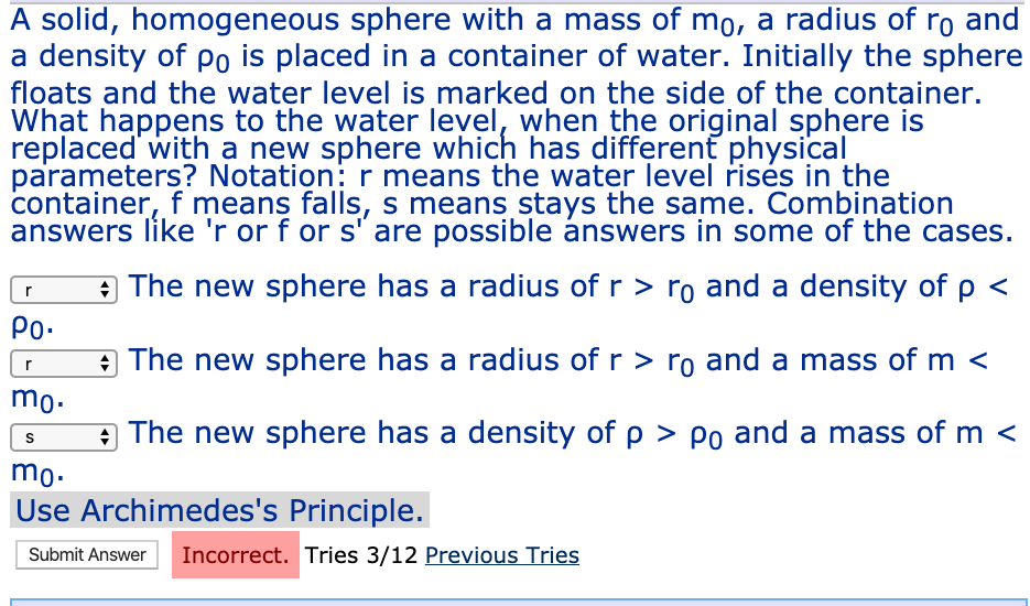 Solved A solid, homogeneous sphere with a mass of m0, a | Chegg.com