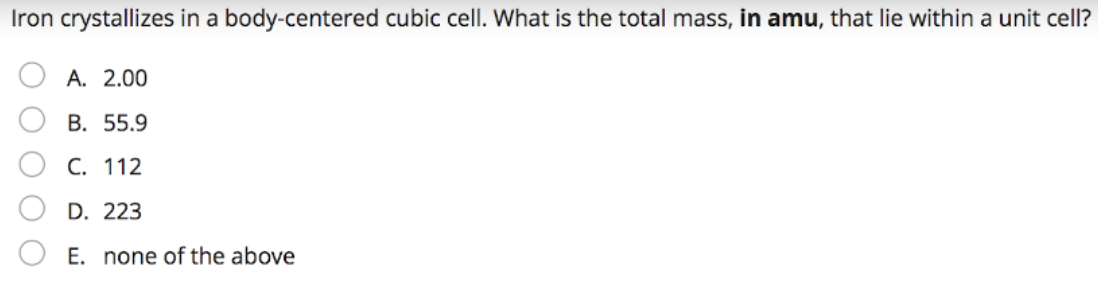 Solved Iron crystallizes in a body-centered cubic cell. What | Chegg.com