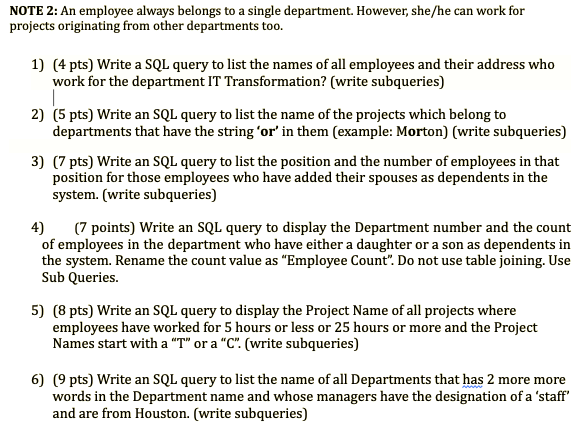 Solved Employee (empNo, firstName, lastName, address, DOB, | Chegg.com