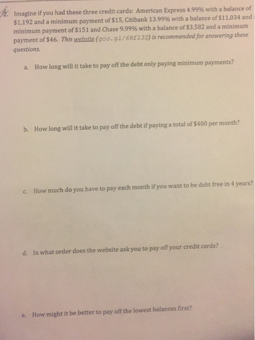 Solved Imagine if you had these three credit cards: American | Chegg.com