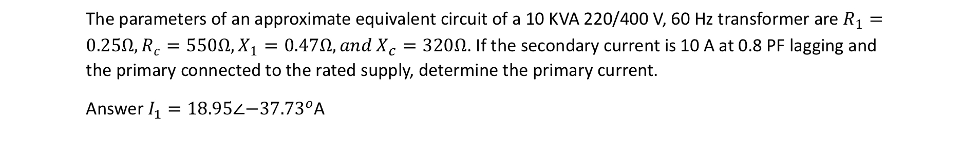 Solved The parameters of an approximate equivalent circuit | Chegg.com