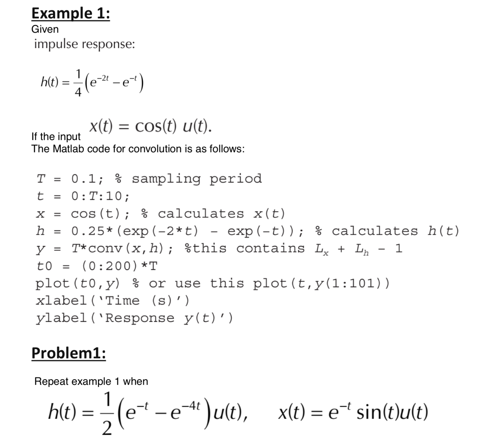 Solved Example 1givenimpulse Responseht14e 2t E Tif