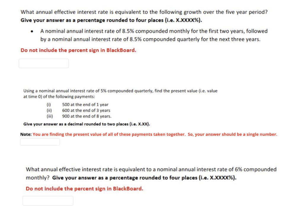 Solved What annual effective interest rate is equivalent to | Chegg.com