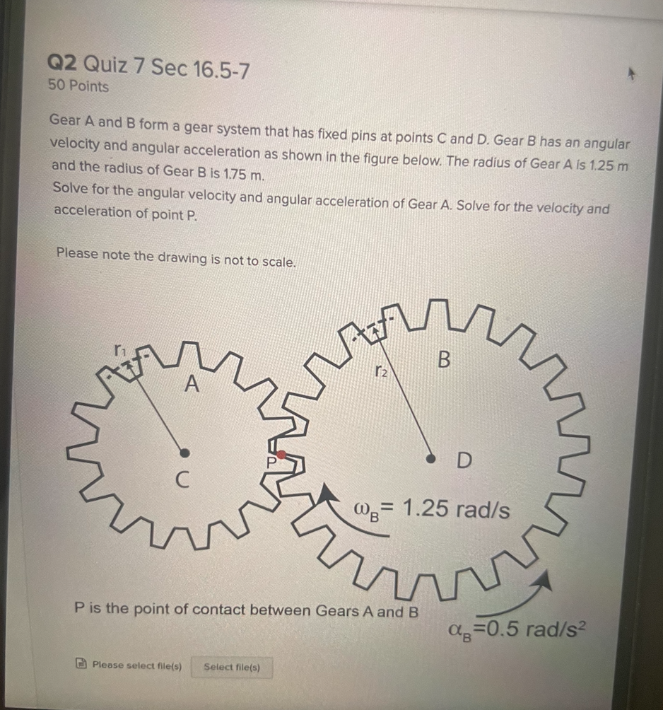 Solved Q2 Quiz 7 Sec 16.5-7 50 Points Gear A and B form a | Chegg.com