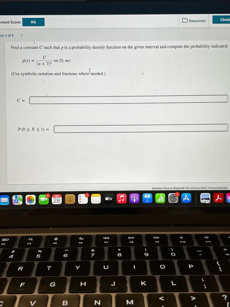 Solved Find a constant C such that p is a probability | Chegg.com