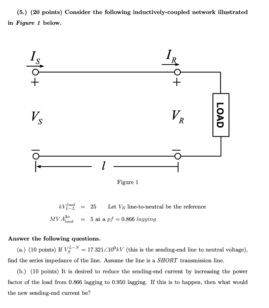 Solved sending end & receiving end voltage given in | Chegg.com