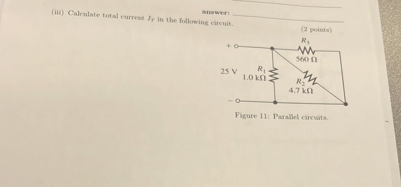 Solved (iii) ﻿Calculate total current IT ﻿in the following | Chegg.com