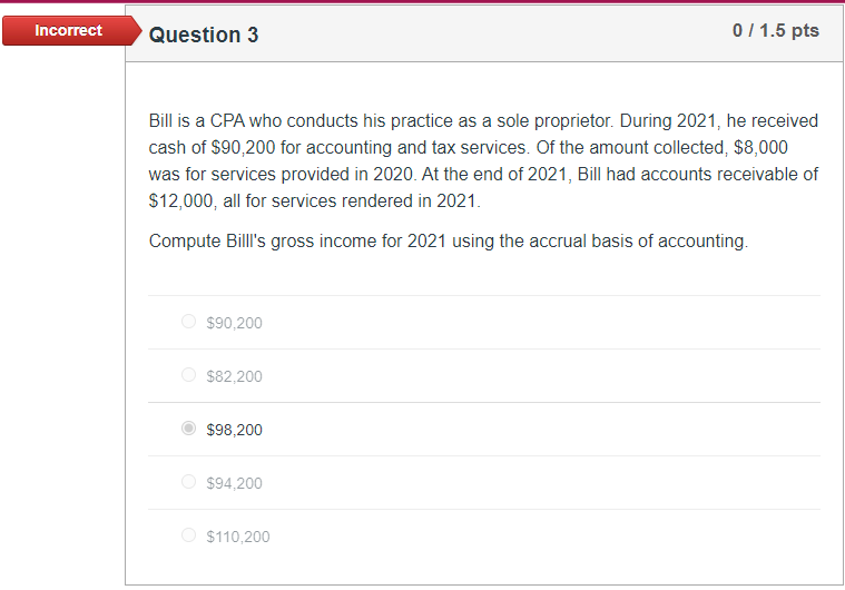 Solved Bill is a CPA who conducts his practice as a sole | Chegg.com
