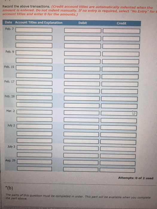Solved *Problem 9-2A (Part Level Submission) For the year | Chegg.com