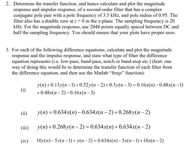 Solved 2 Determine The Transfer Function And Hence 