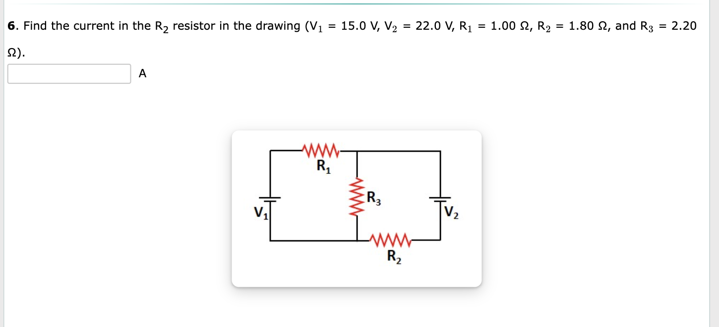 Solved Find the current in the R2 ﻿resistor in the drawing , | Chegg.com
