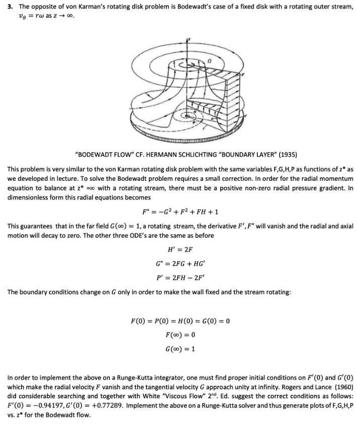 Solved 3. The opposite of von Karman's rotating disk problem | Chegg.com