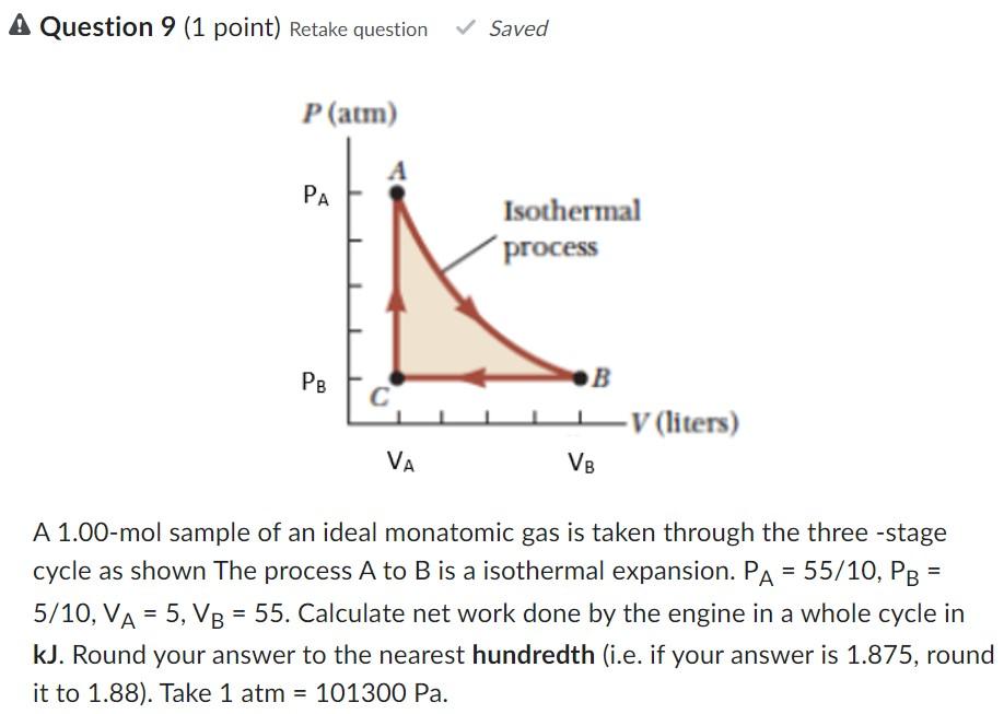 Solved A Question 9 (1 point) Retake question Saved A | Chegg.com