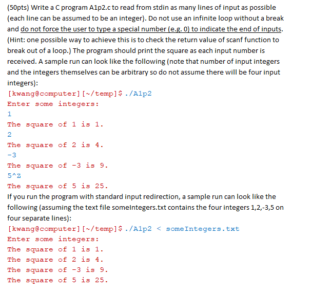 Solved (50pts) Write a C program Alp1.c to print out 15 | Chegg.com Solved (50pts) Write a C program Alp1.c to print out 15 | Chegg.com
