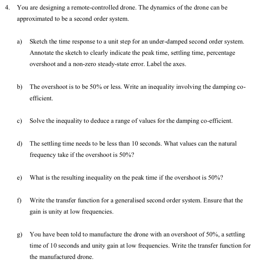 Solved You are designing a remote-controlled drone. The | Chegg.com