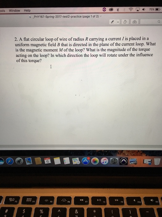 Solved A flat circular loop of wire of radius R carrying a | Chegg.com